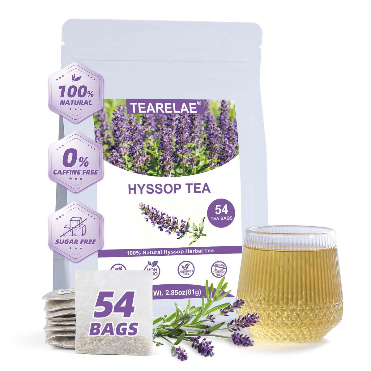 TEARELAE hyssop tea bags for relaxation