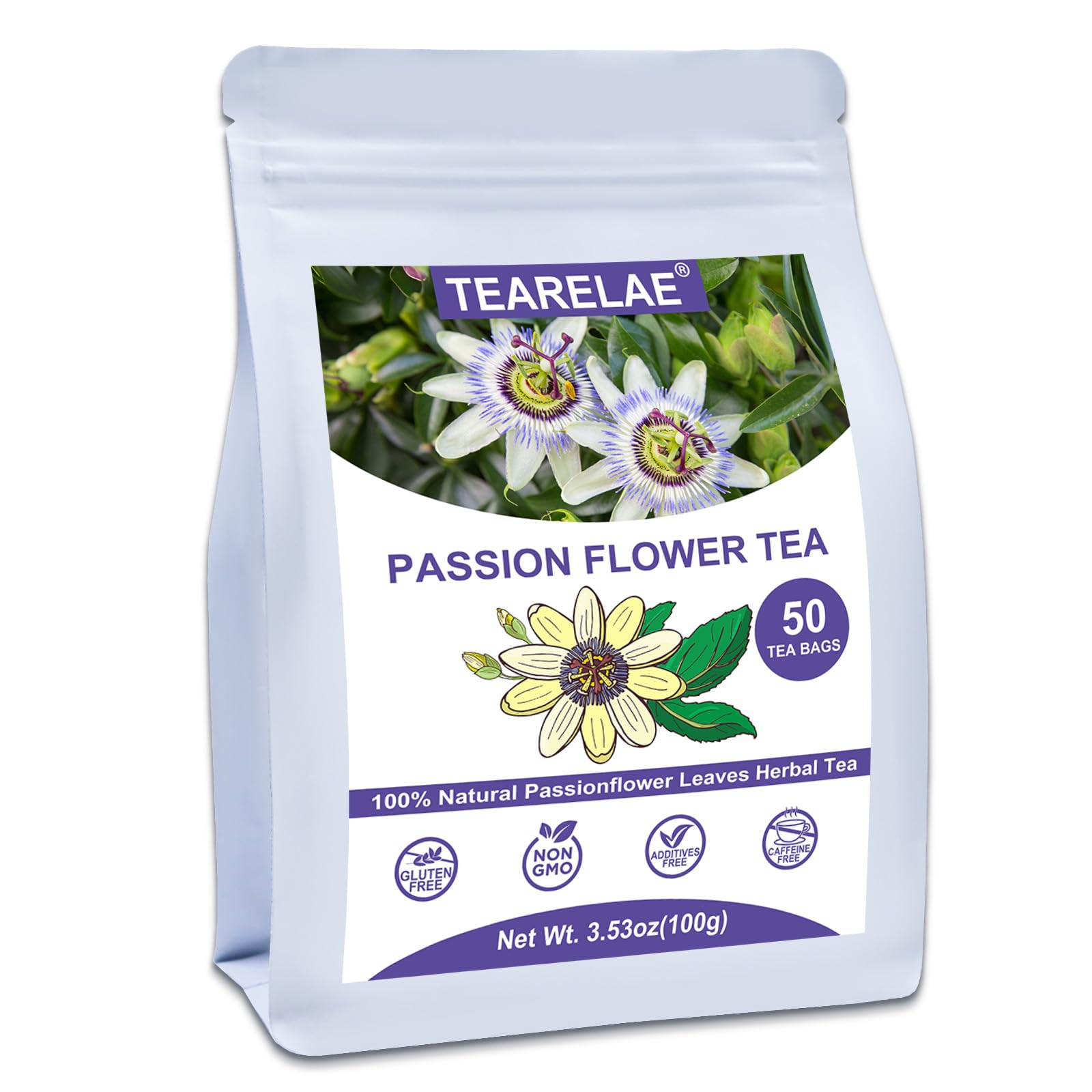 TEARELAE passion flower herbal tea bags