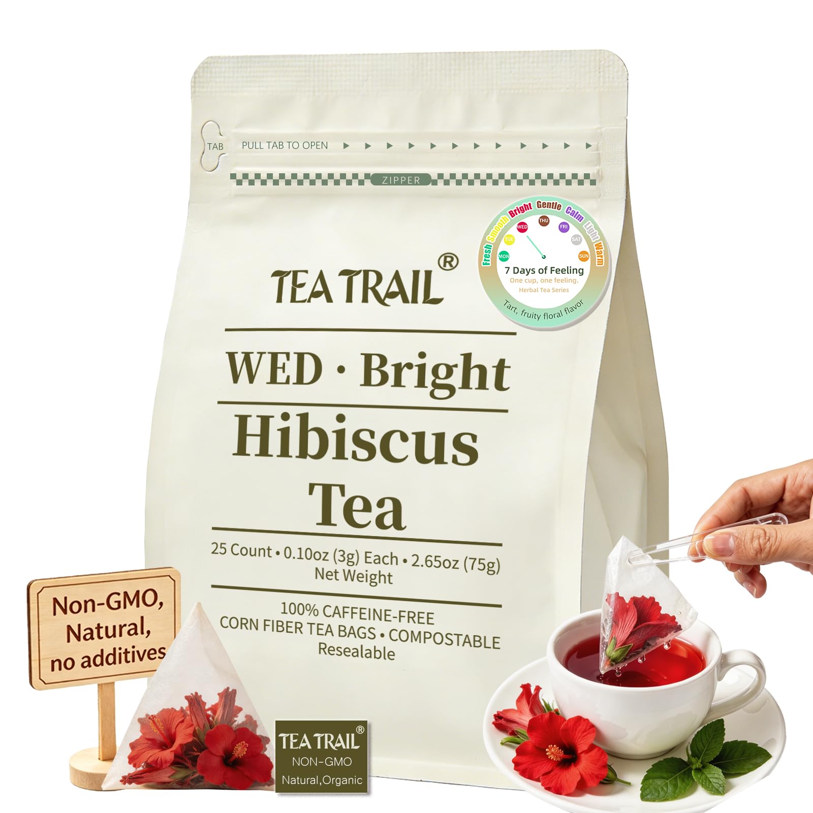 TEATRAIL hibiscus tea caffeine free