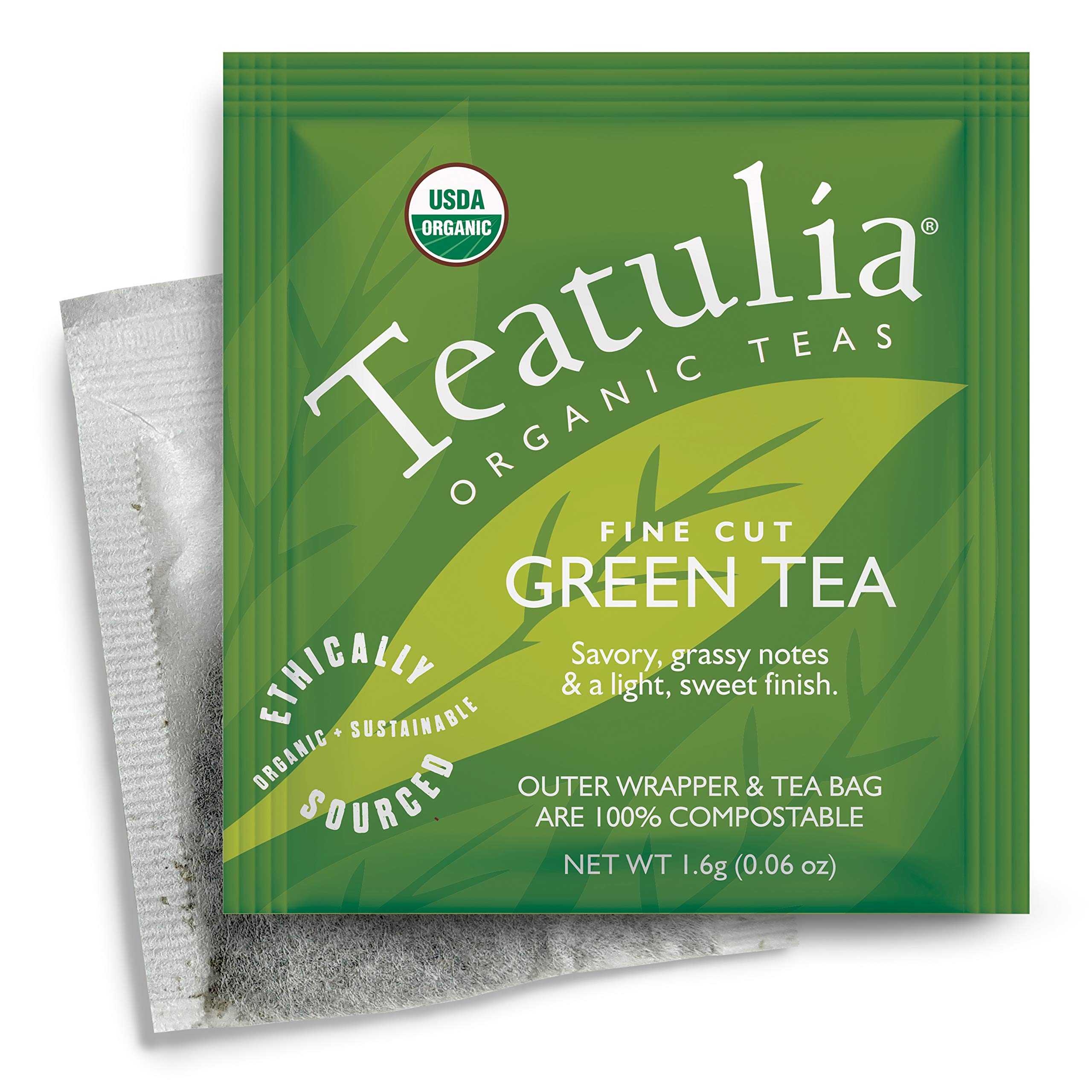 Teatulia organic green tea bags