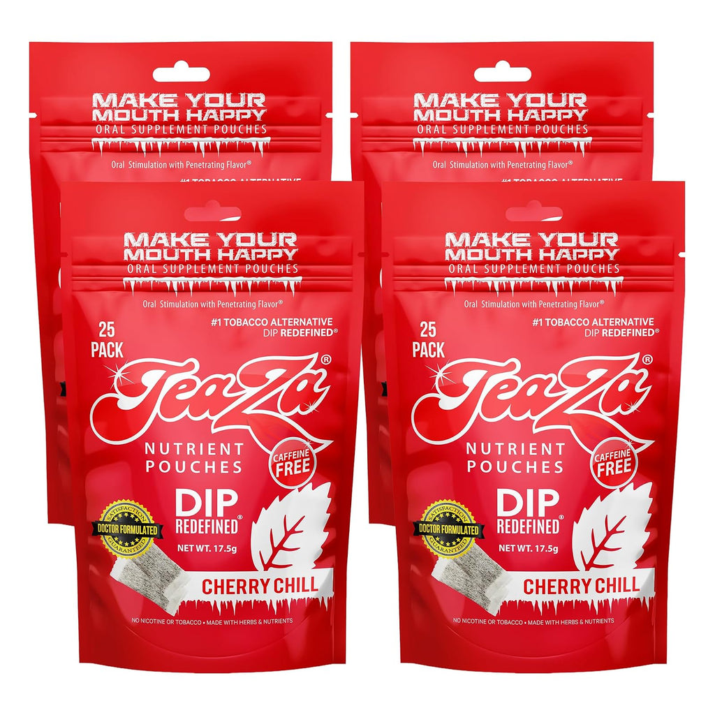 TeaZa Energy Pouches Cherry Chill for endurance