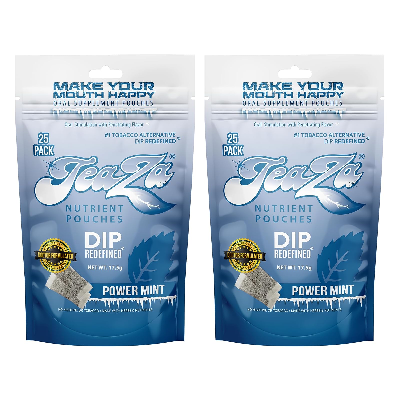 TeaZa Energy Pouches Power Mint flavor