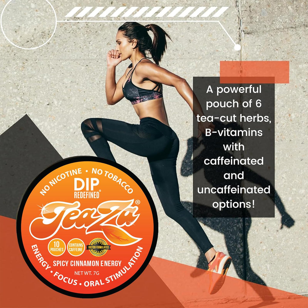TeaZa pouches for sustained energy release