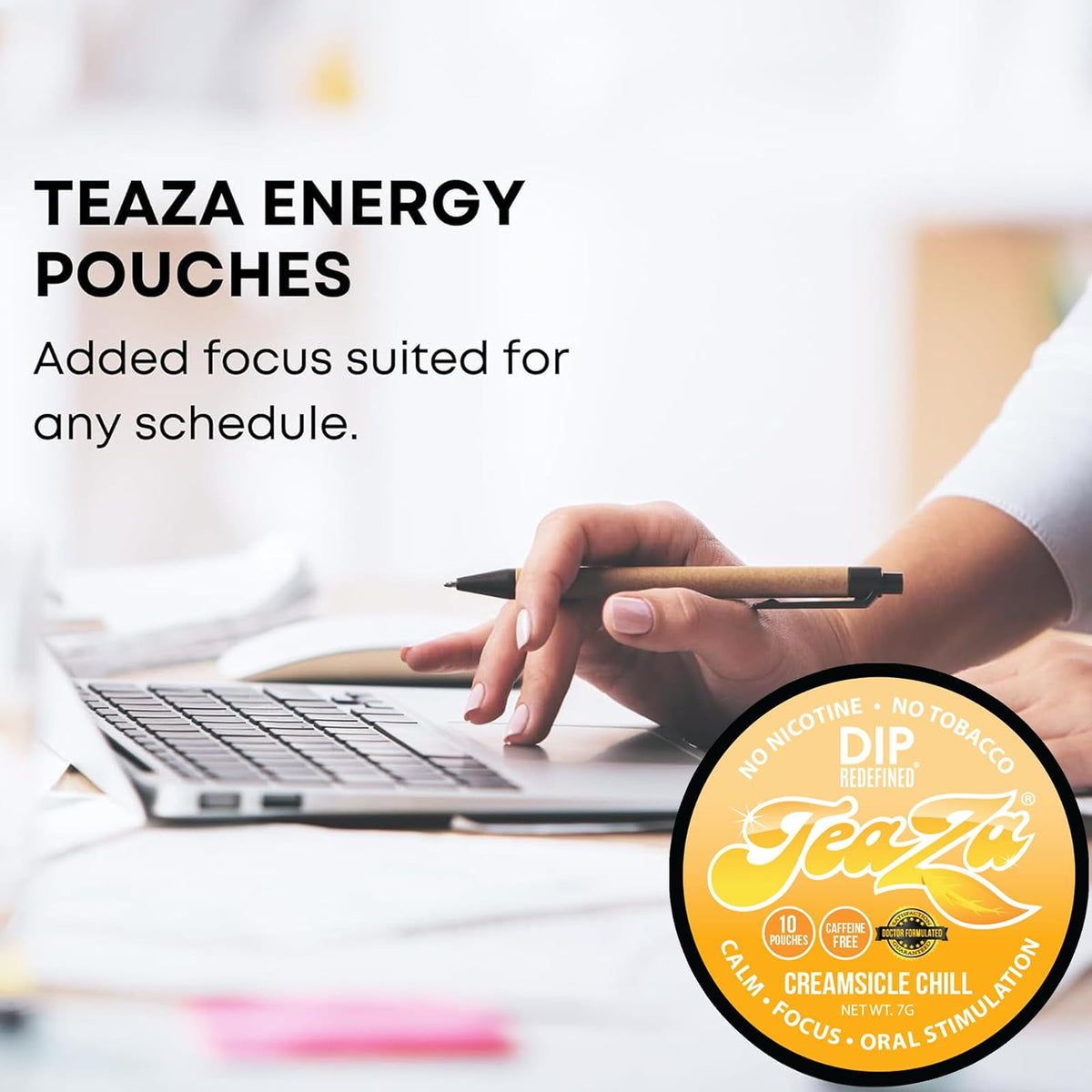 TeaZa pouches for sustained energy