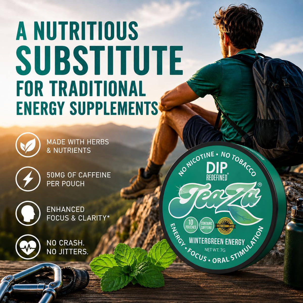 TeaZa Wintergreen pouches for focus
