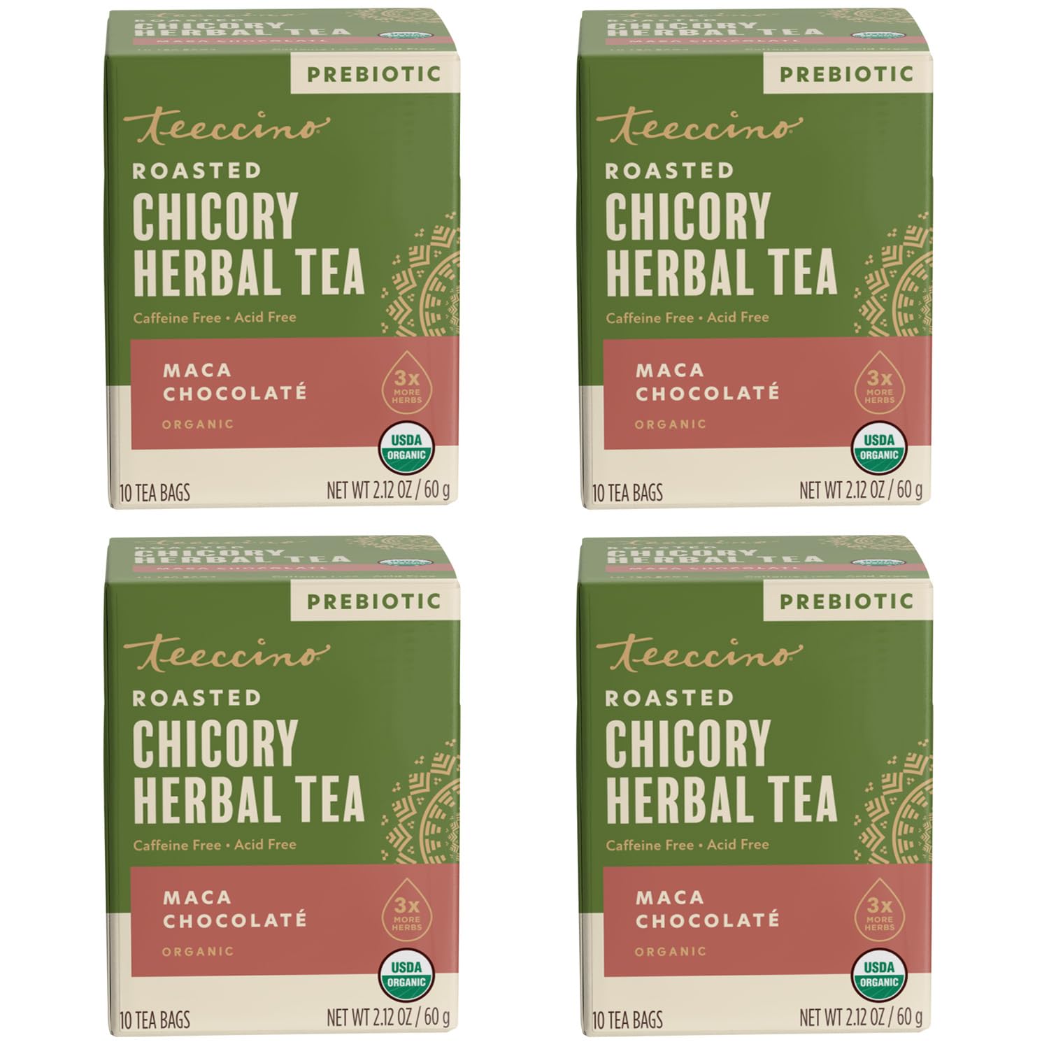 Teeccino herbal tea with maca