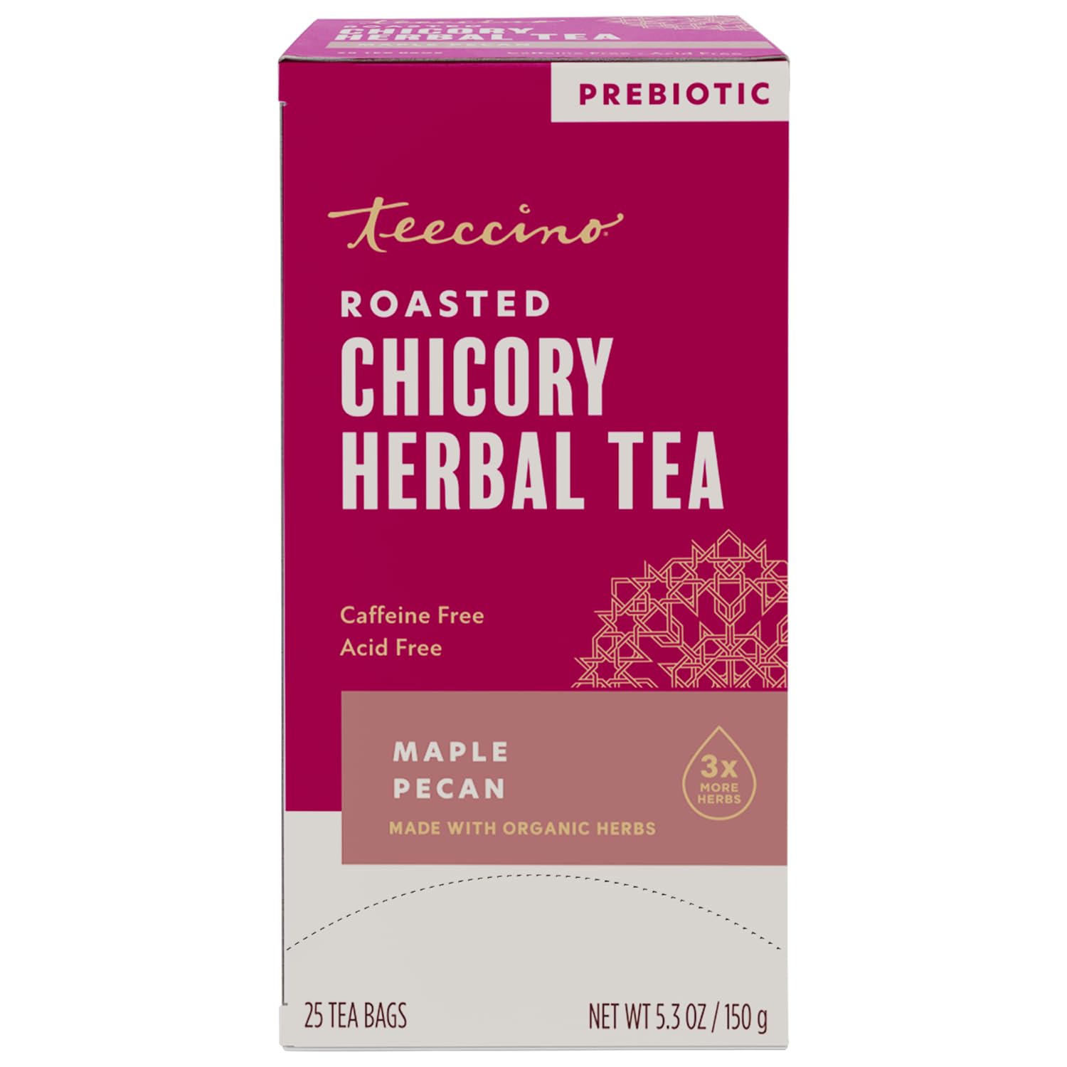Teeccino herbal tea with maple pecan