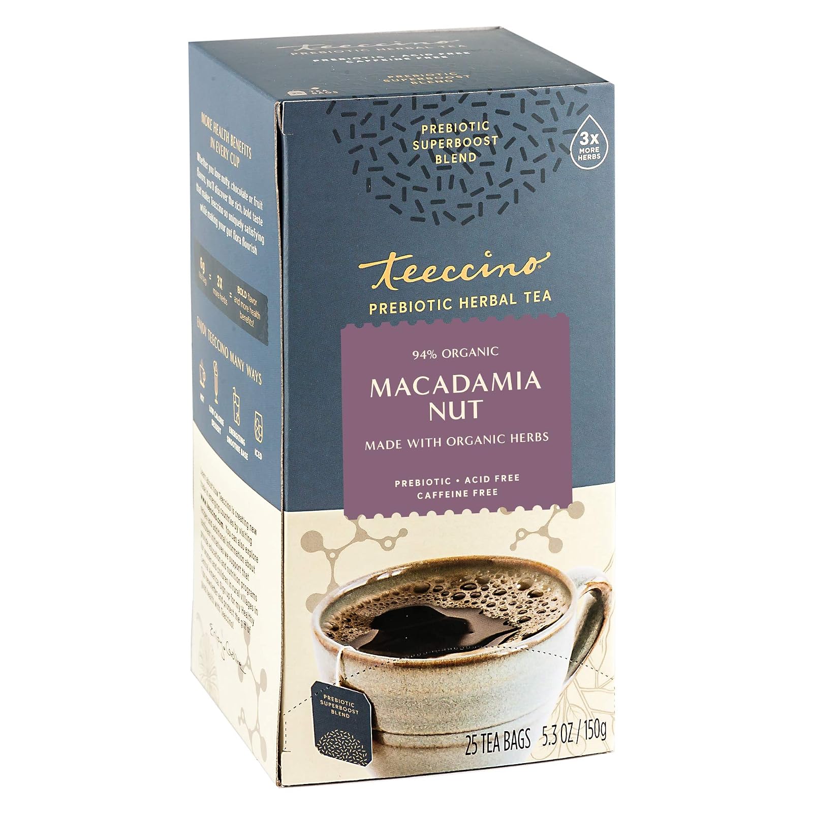 Teeccino macadamia nut herbal tea bags