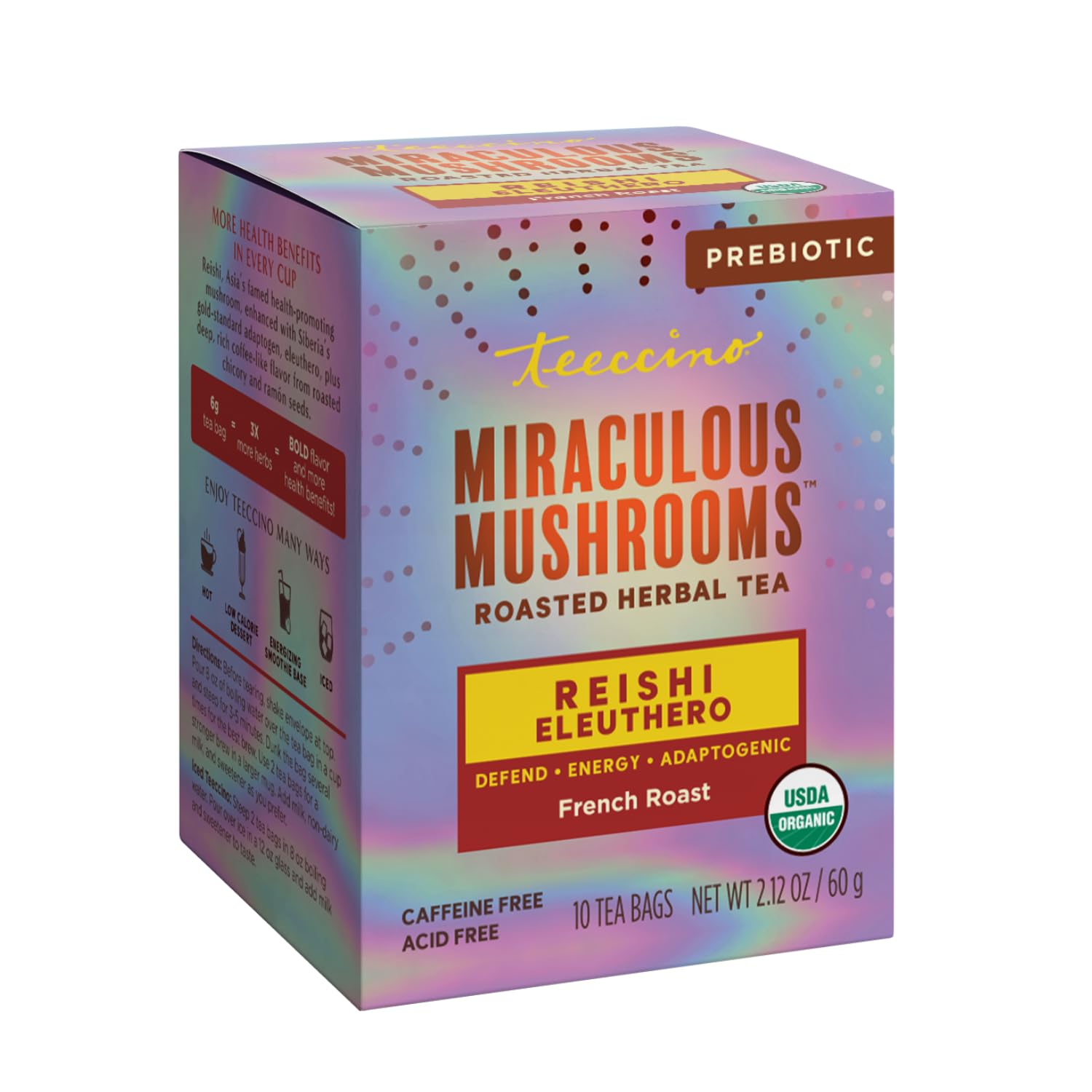 Teeccino Reishi Eleuthero herbal tea bags