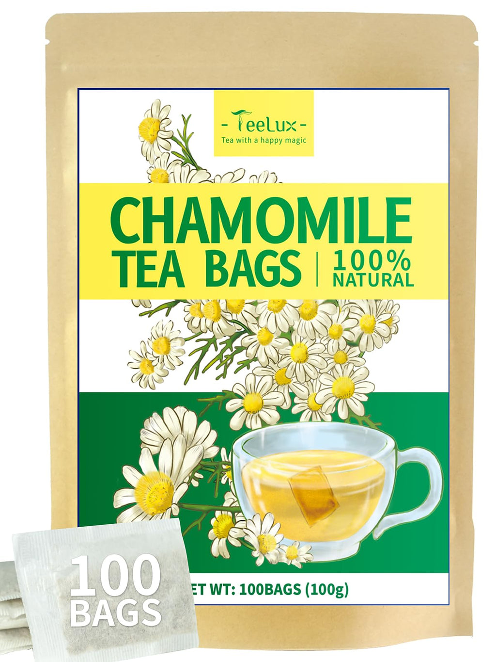TeeLux chamomile tea bags 100 count