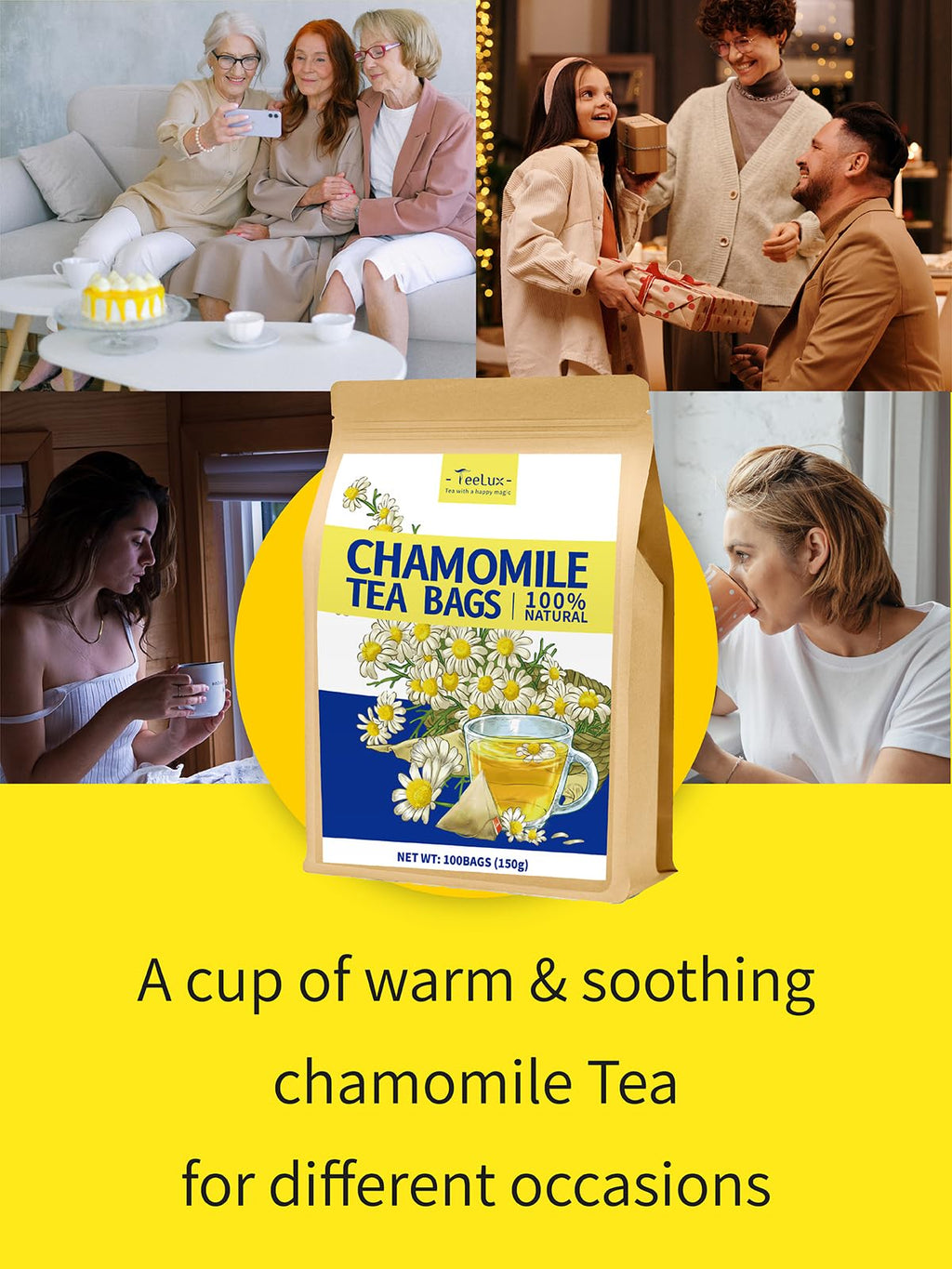 TeeLux chamomile tea for digestive health