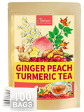 TeeLux ginger peach herbal tea bags