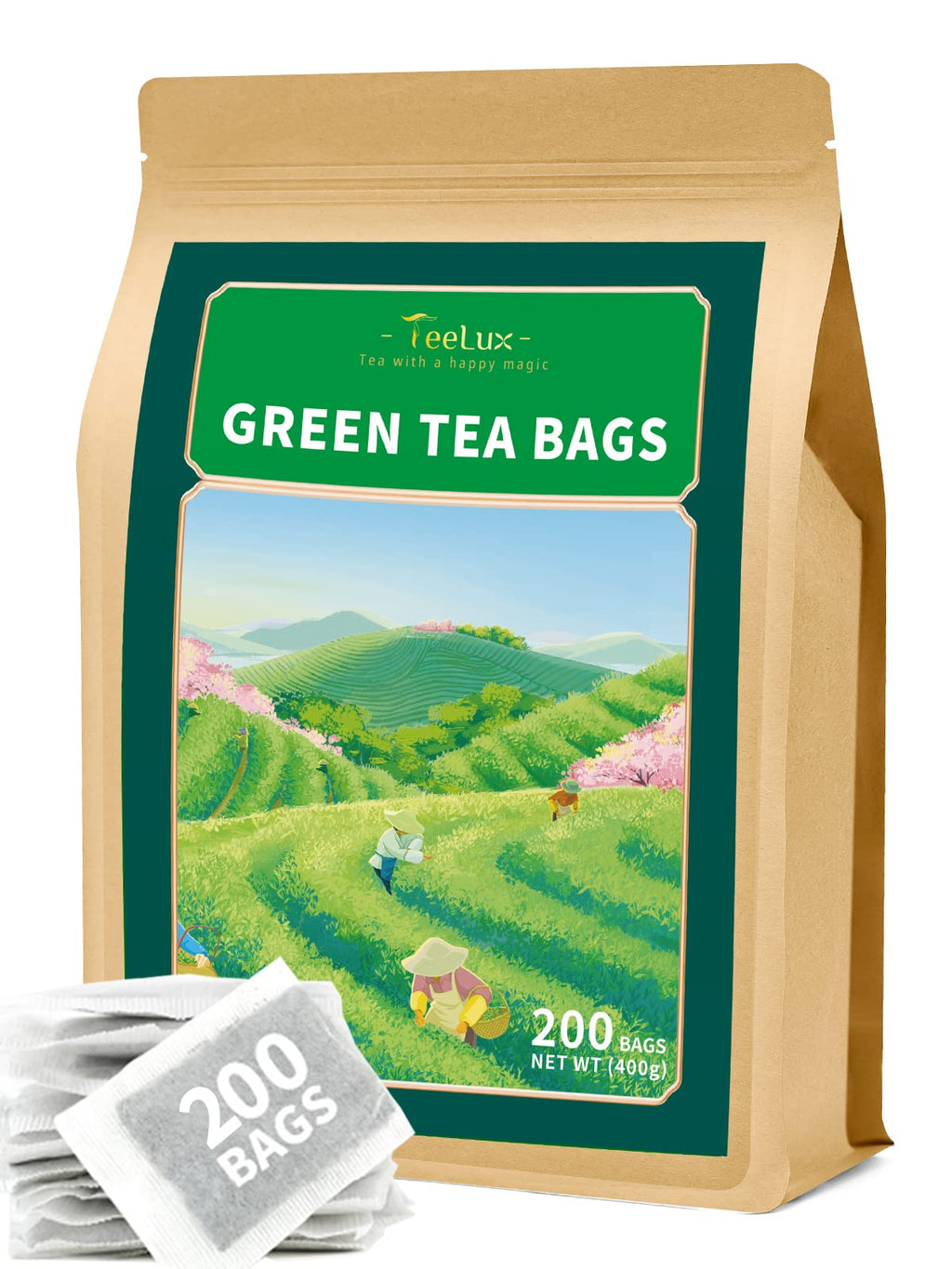 TeeLux green tea bags 200ct