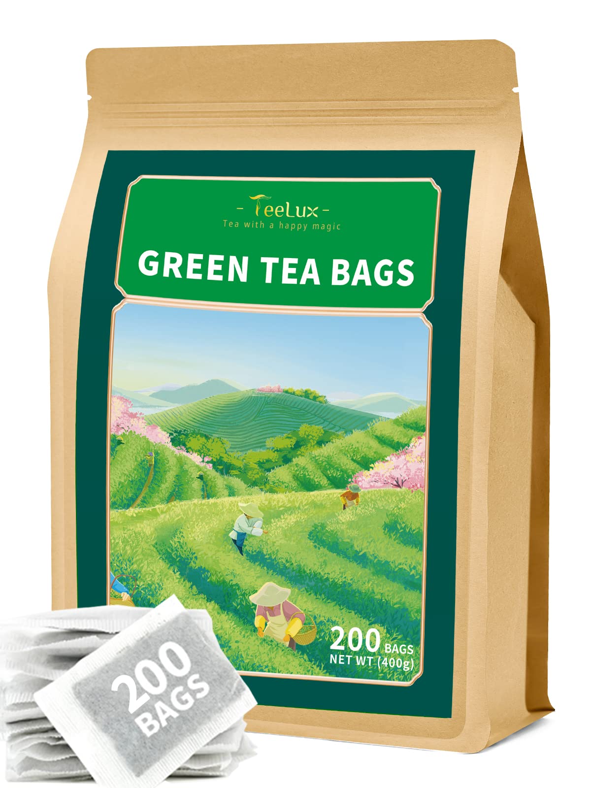 TeeLux green tea bags 200ct
