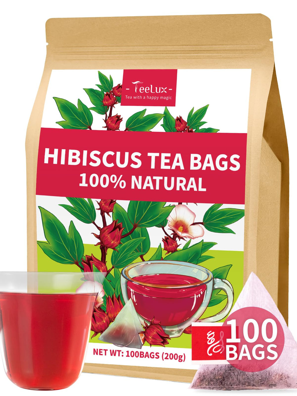TeeLux hibiscus tea bags 100 count
