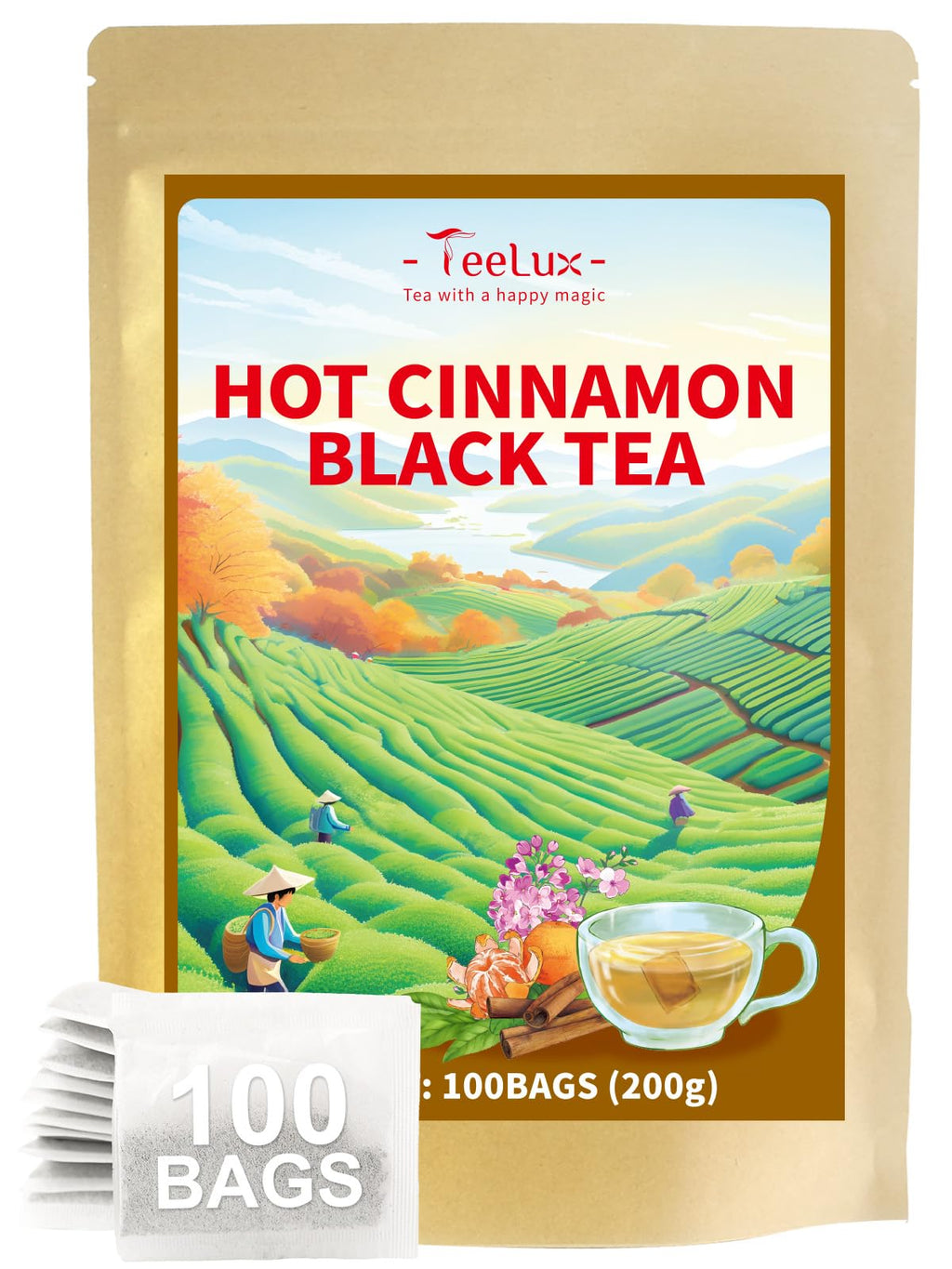 TeeLux hot cinnamon black tea bags