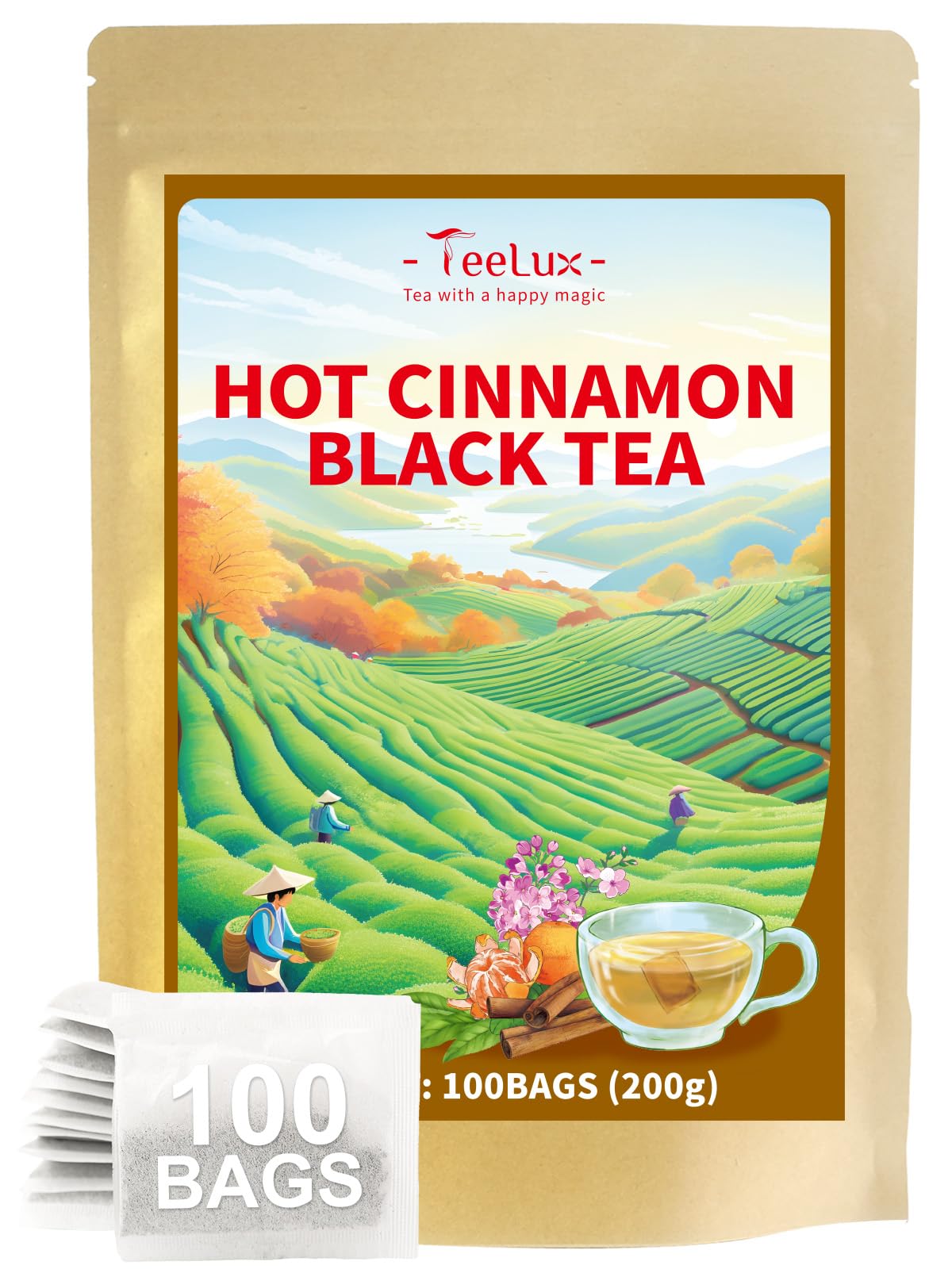 TeeLux hot cinnamon black tea bags