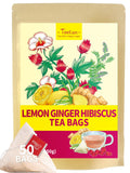 TeeLux lemon ginger hibiscus tea bags