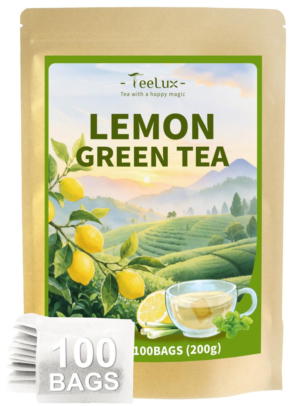 TeeLux lemon green tea bags