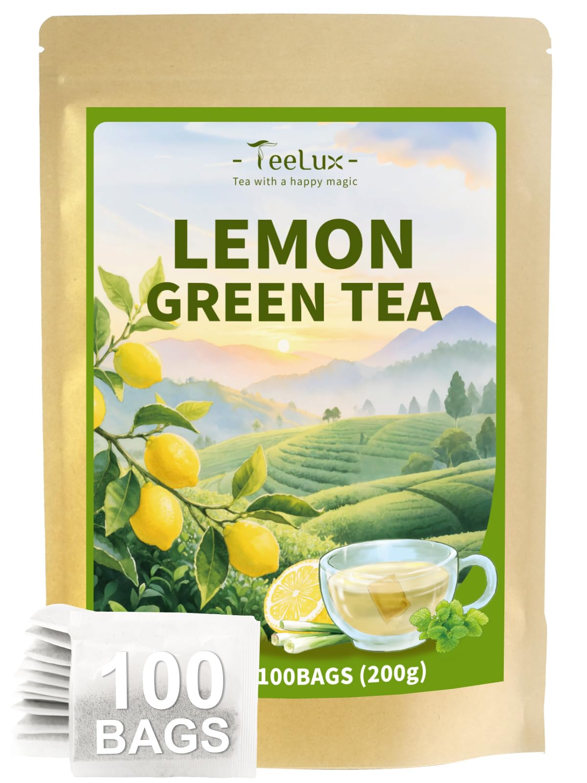 TeeLux lemon green tea bags
