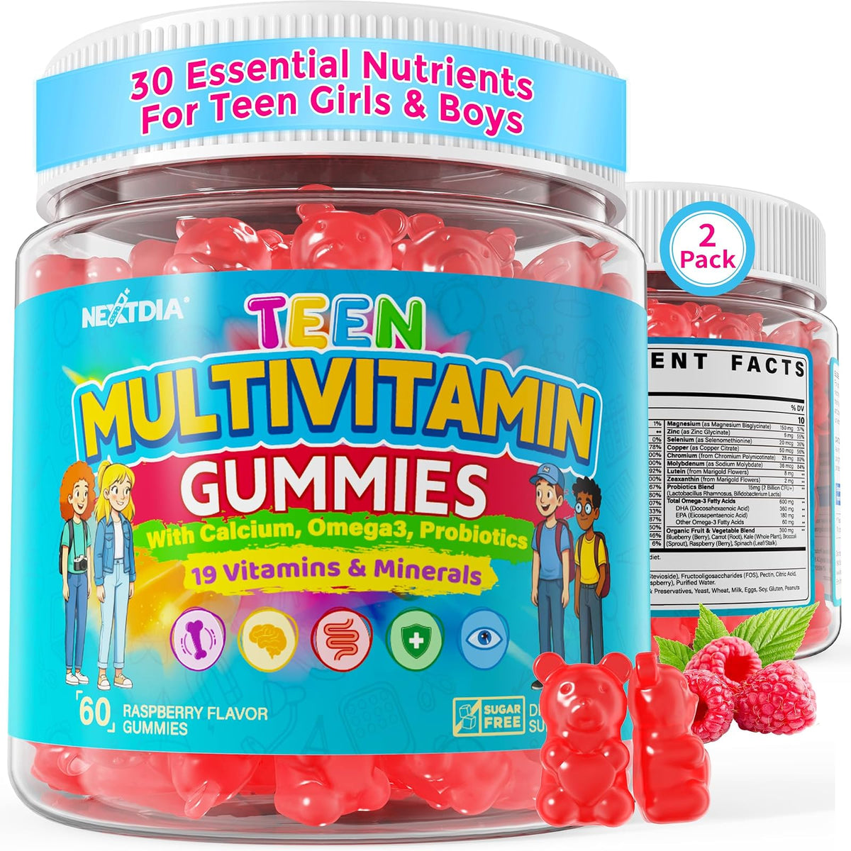 Teen multivitamin gummies for growth