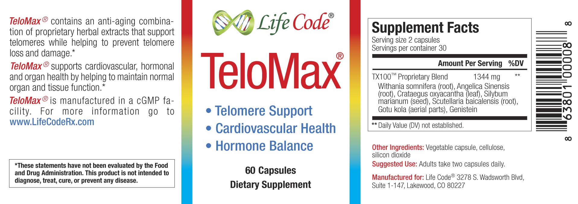 TeloMax vitamins for optimal health