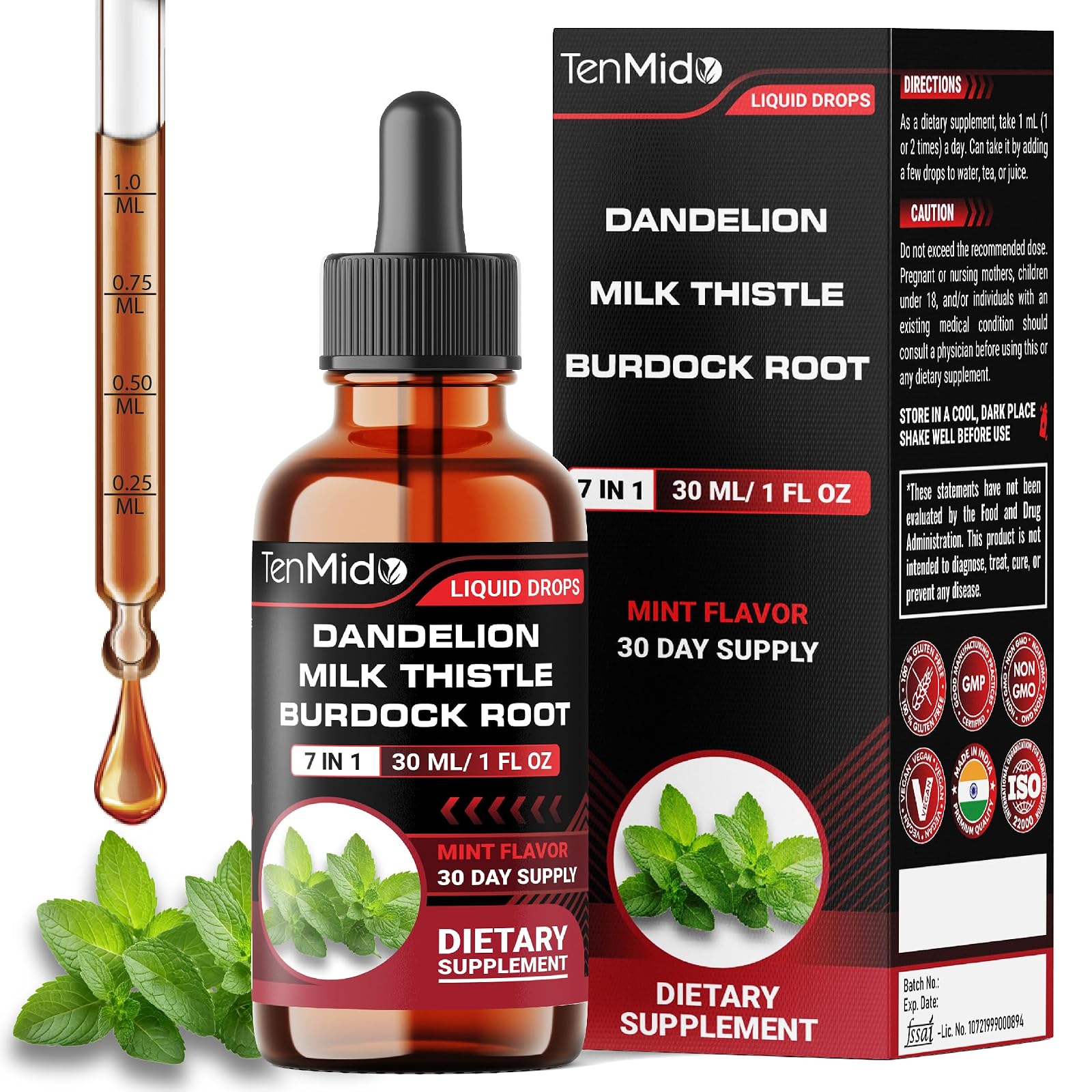 Tenmido dandelion root extract drops