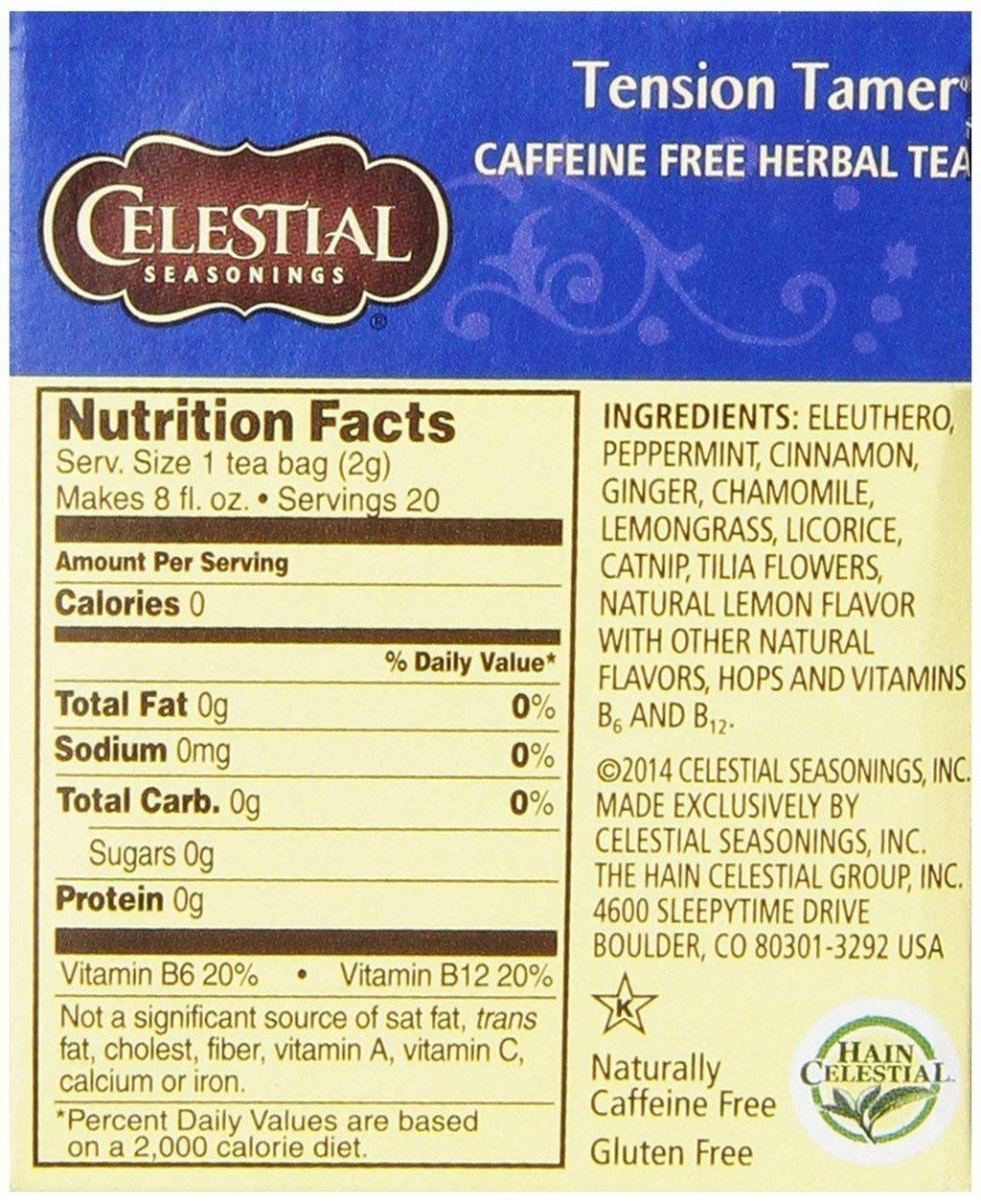 Tension Tamer tea bags for stress relief