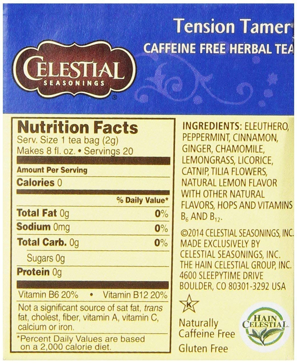 Tension Tamer tea bags for stress relief