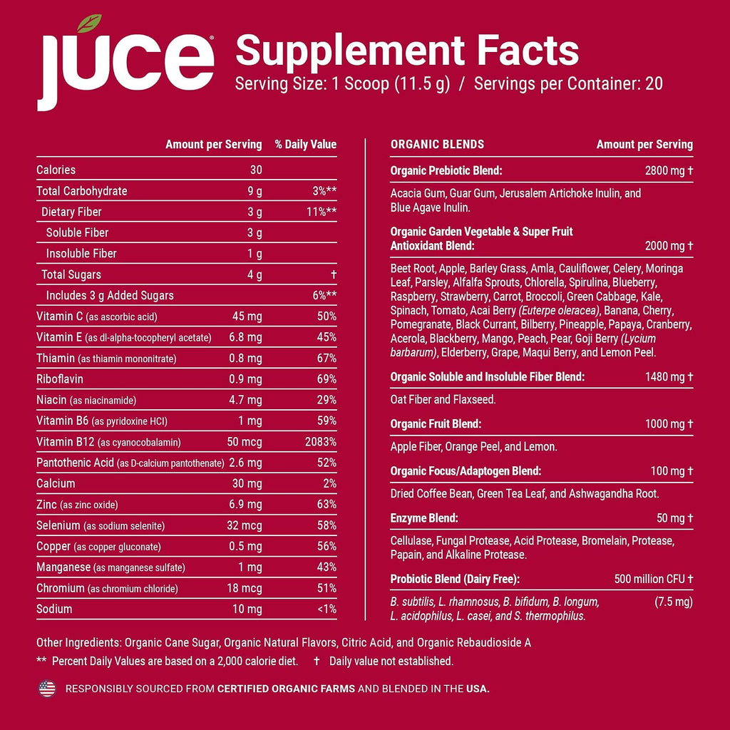 Terra Kai Organics Juce Reds Powder benefits
