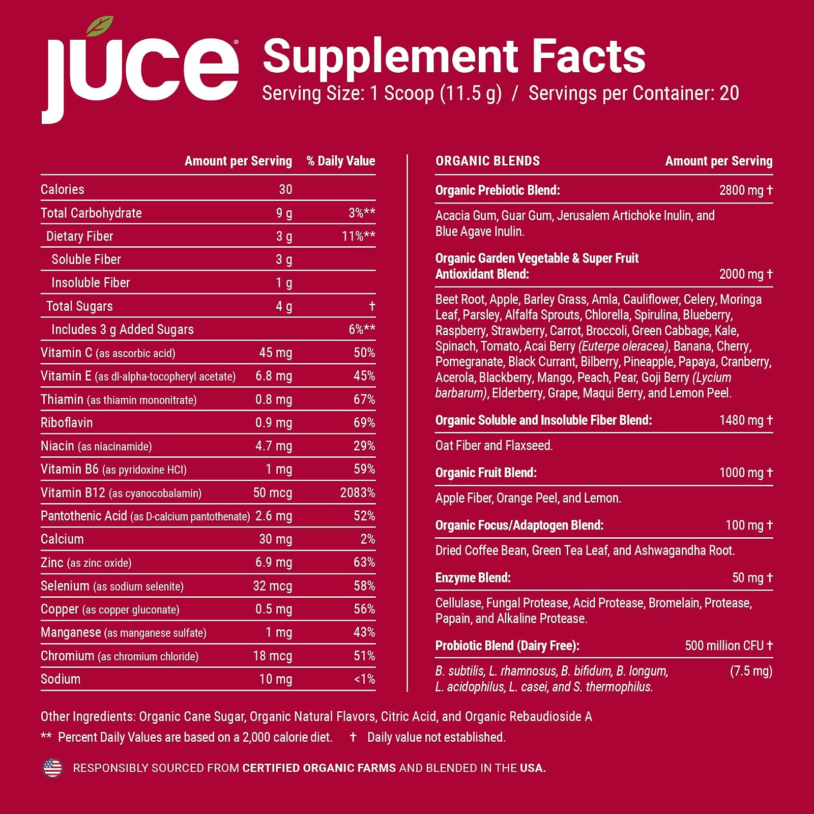 Terra Kai Organics Juce Reds Powder benefits