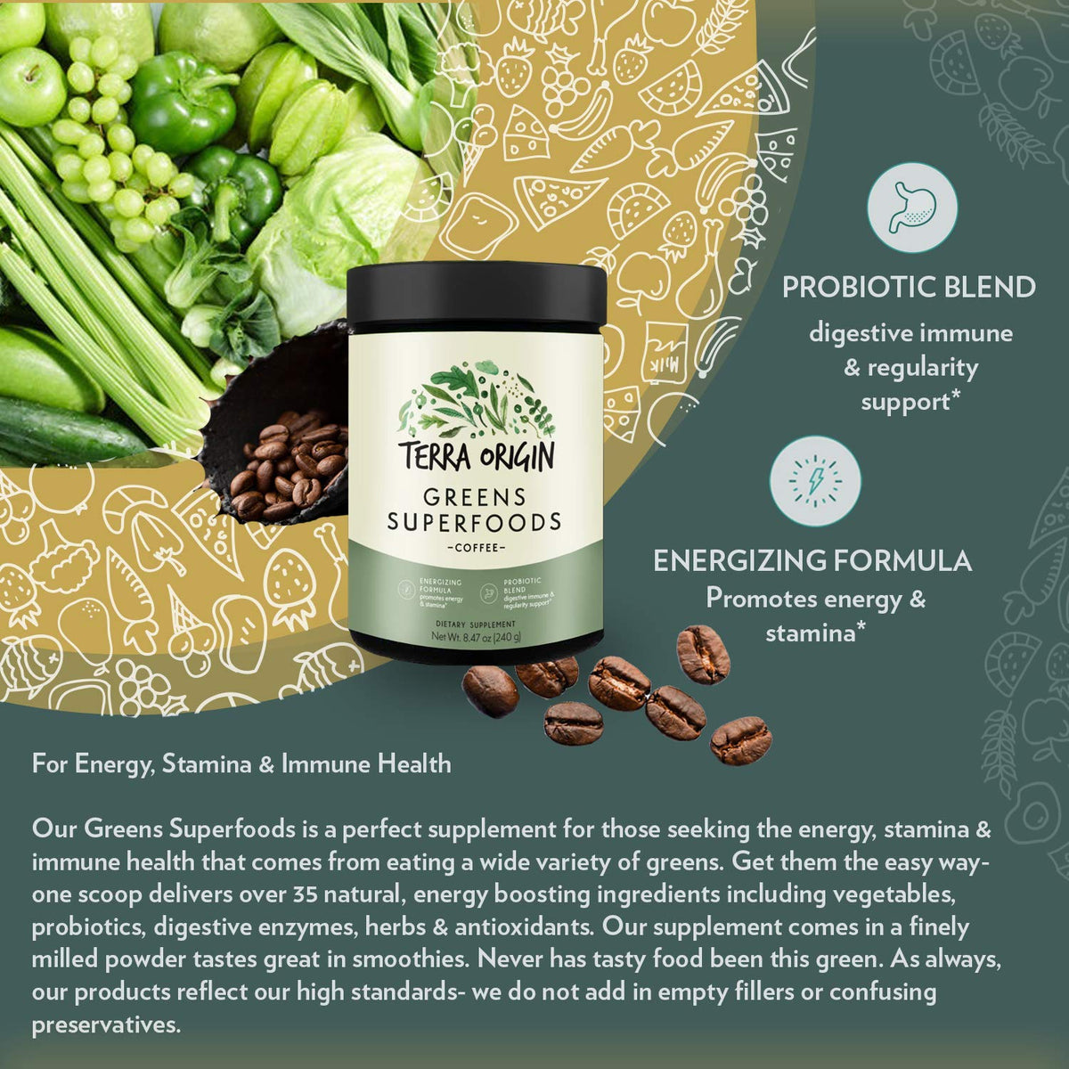 TERRA ORIGIN greens powders for weight management