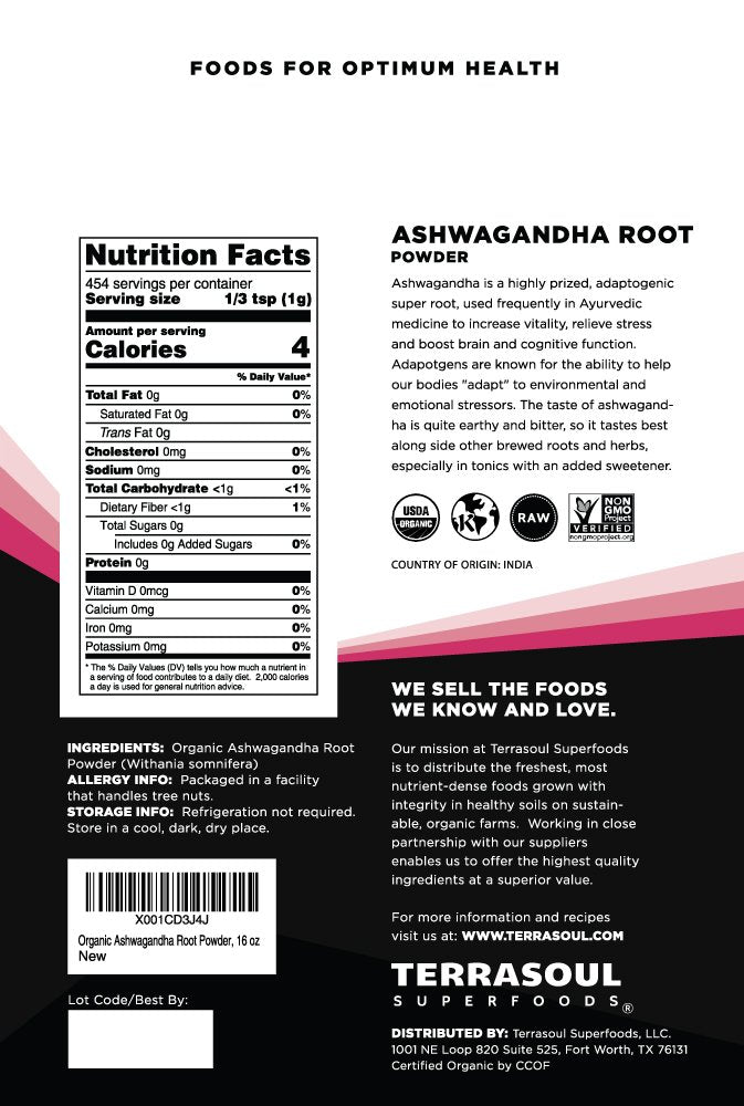 Terrasoul superfoods ashwagandha for stress relief