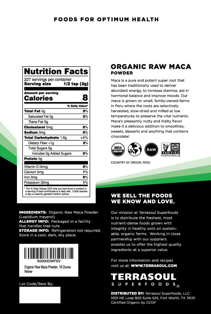 Terrasoul superfoods maca powder benefits