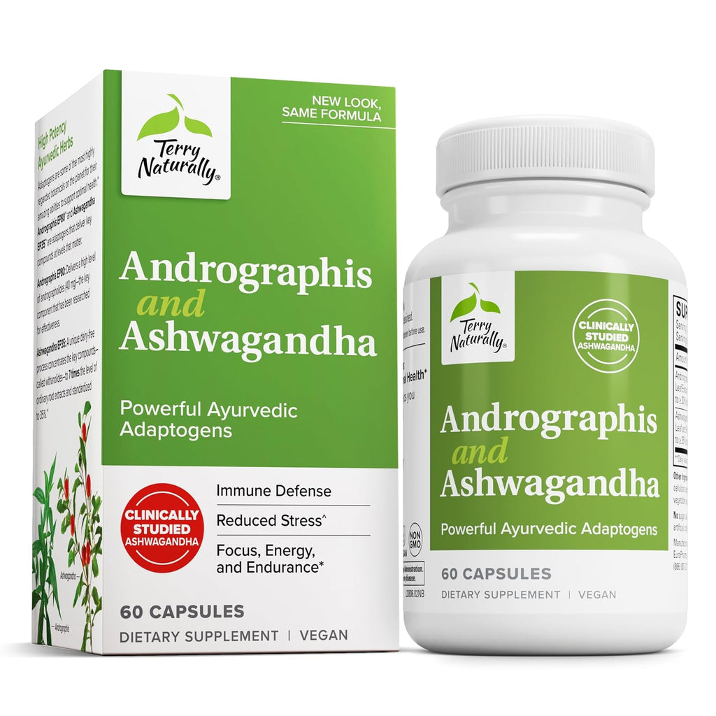 Terry Naturally ashwagandha capsules for stress relief