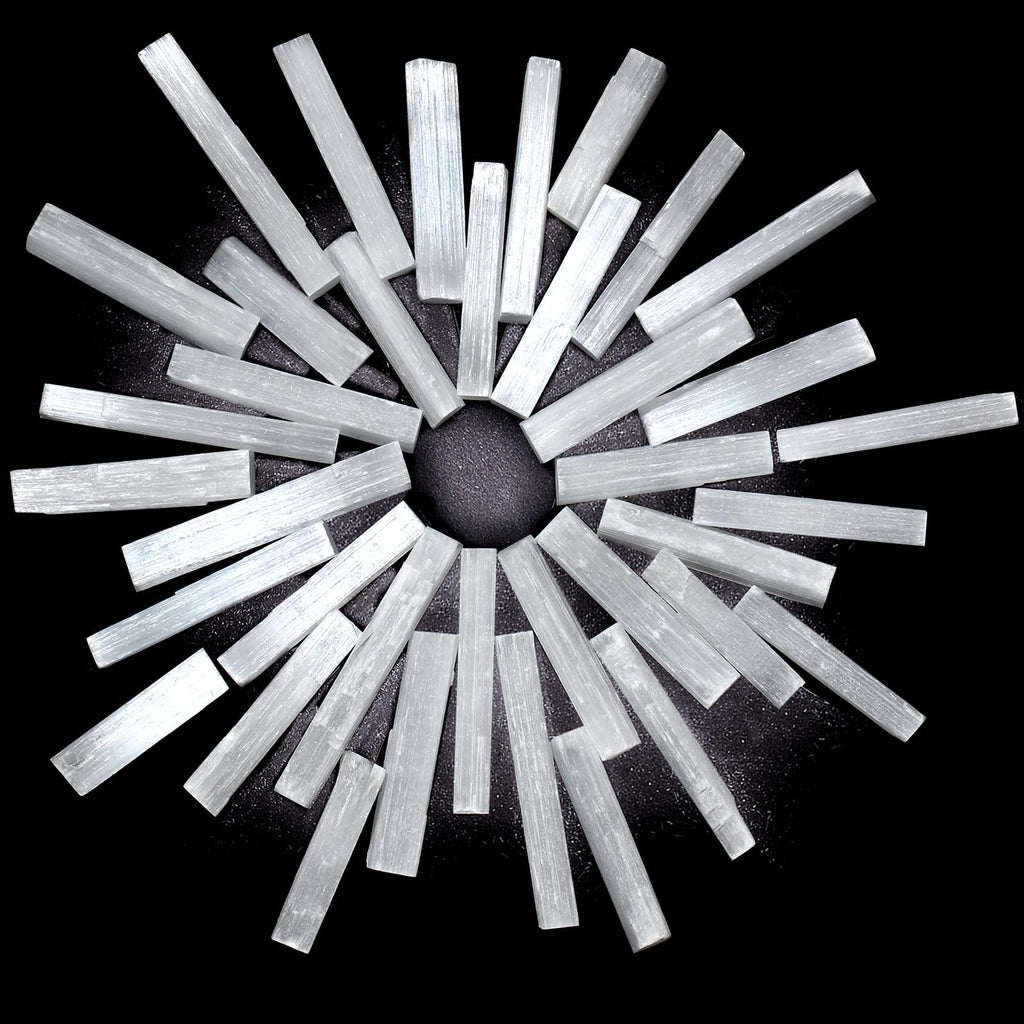 Tessco selenite crystal wands set