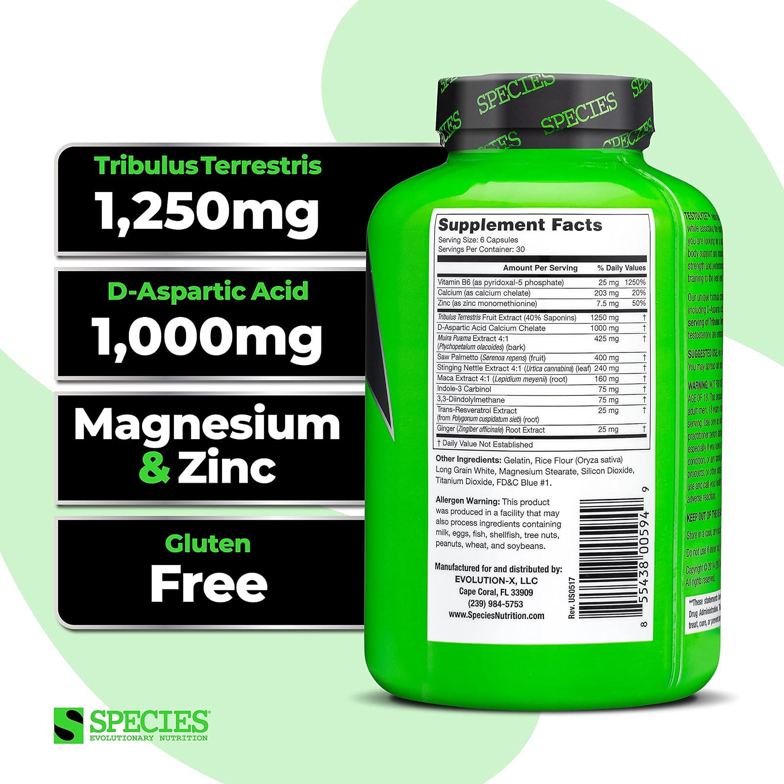 Testolyze capsules for muscle support