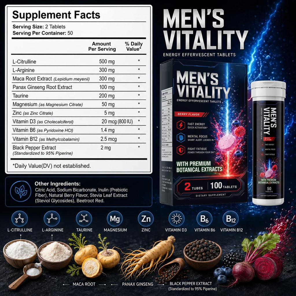 Testosterone support in effervescent form