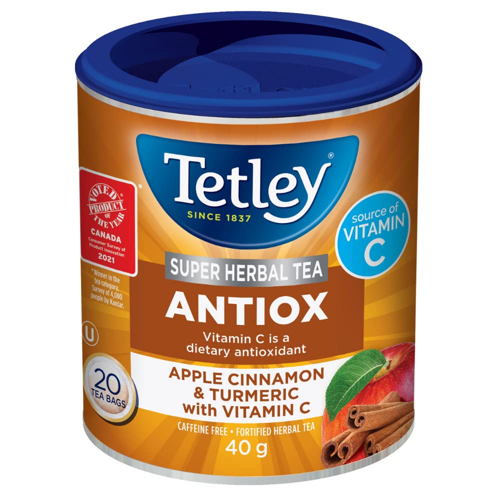 Tetley herbal tea with apple flavour