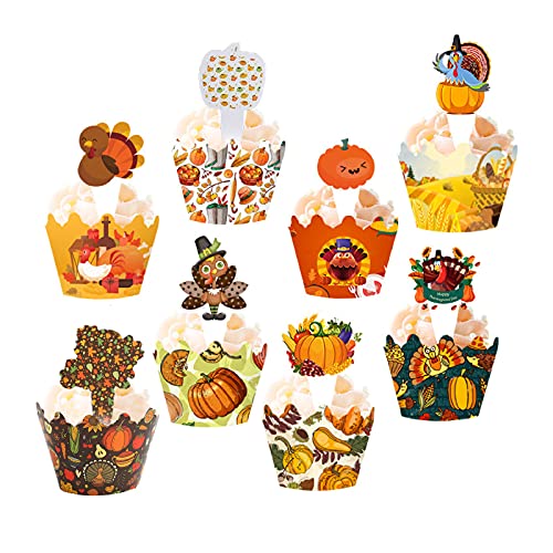 Thanksgiving cupcake toppers kit