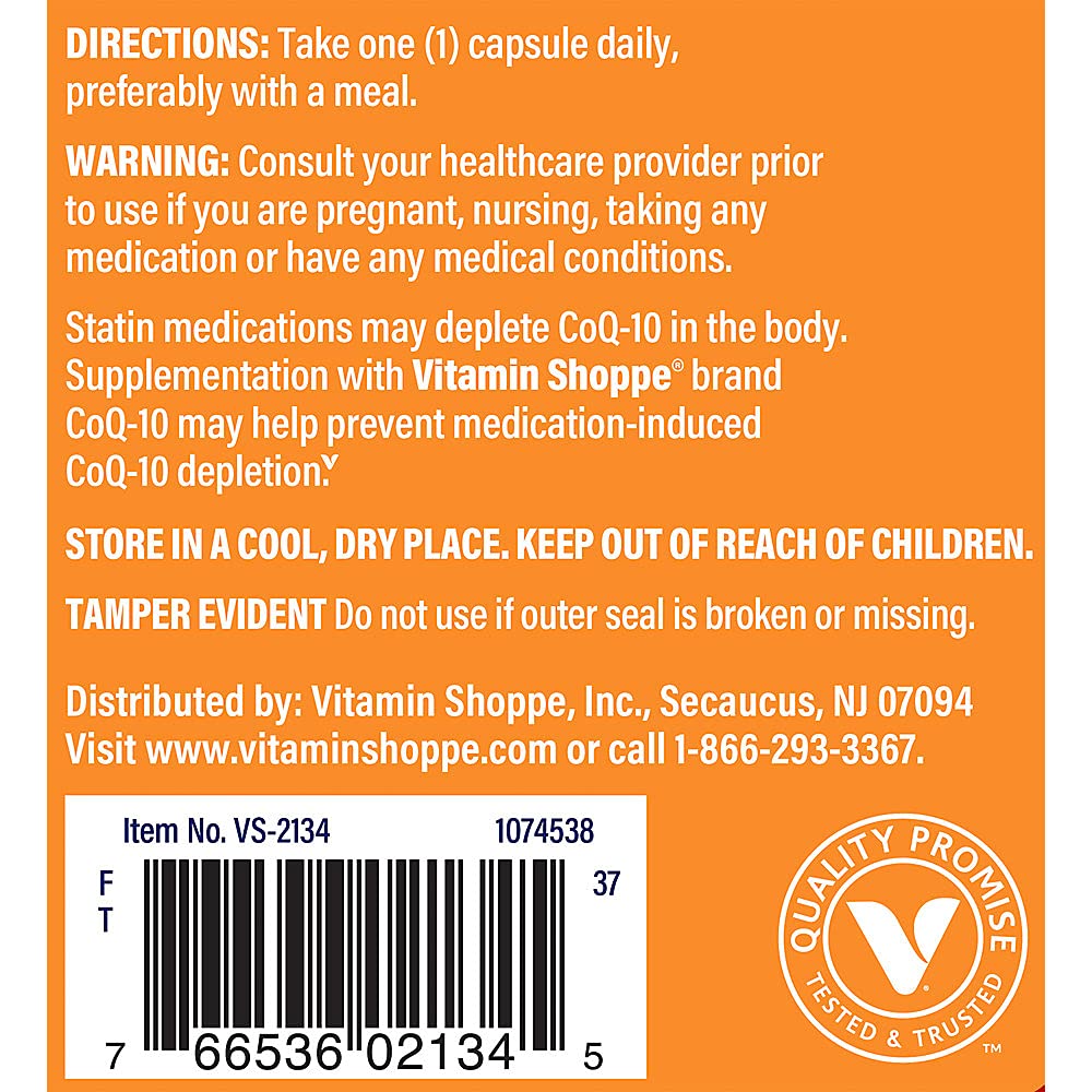 The Vitamin Shoppe coq10 capsules