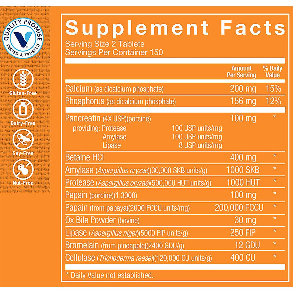 The Vitamin Shoppe digestive enzymes tablets