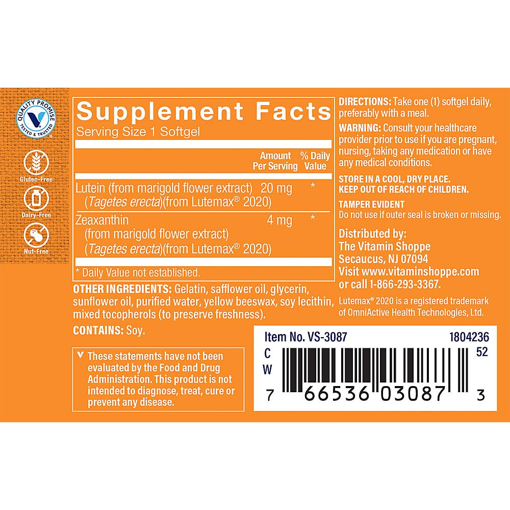 The Vitamin Shoppe lutein supplement benefits