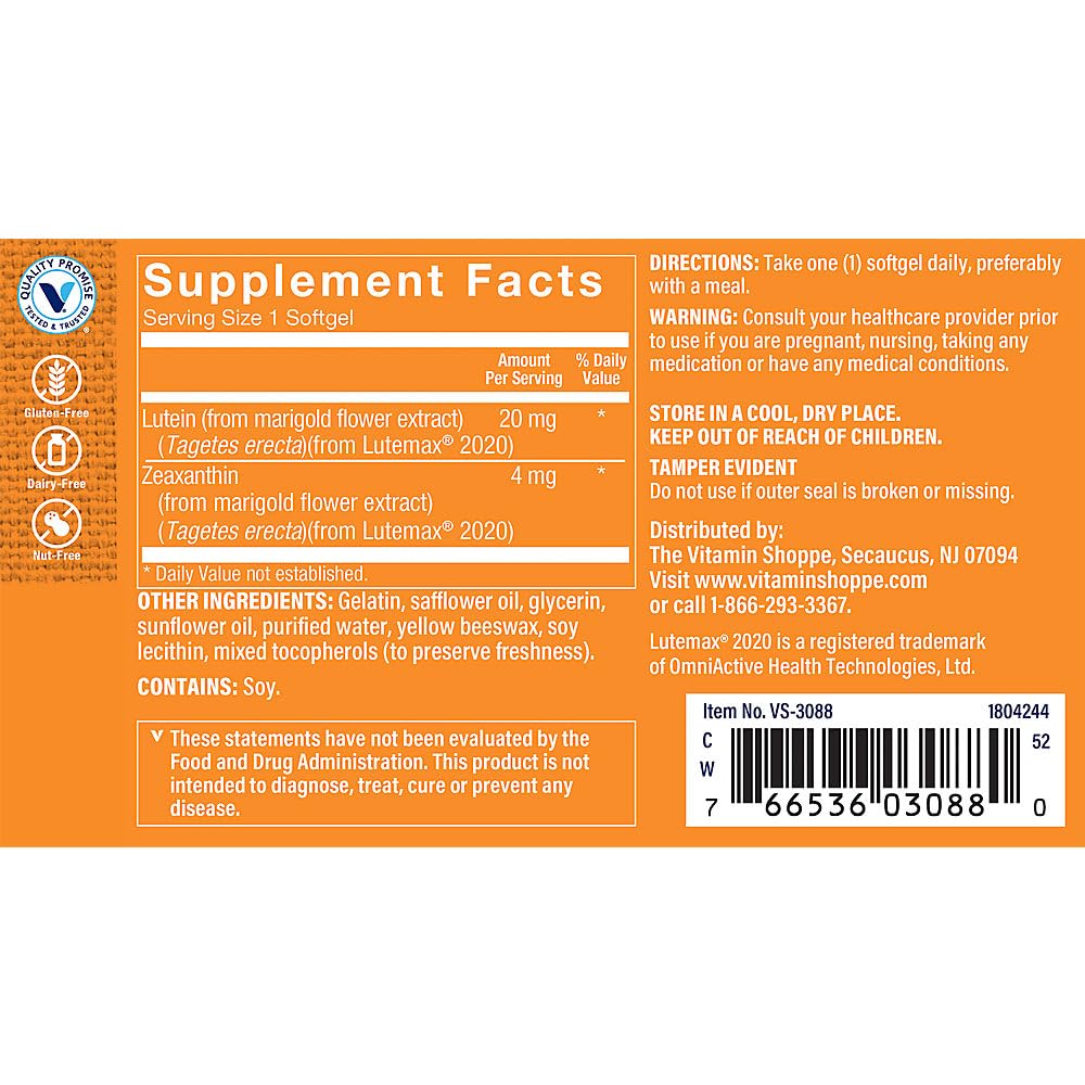 The Vitamin Shoppe lutein supplements benefits