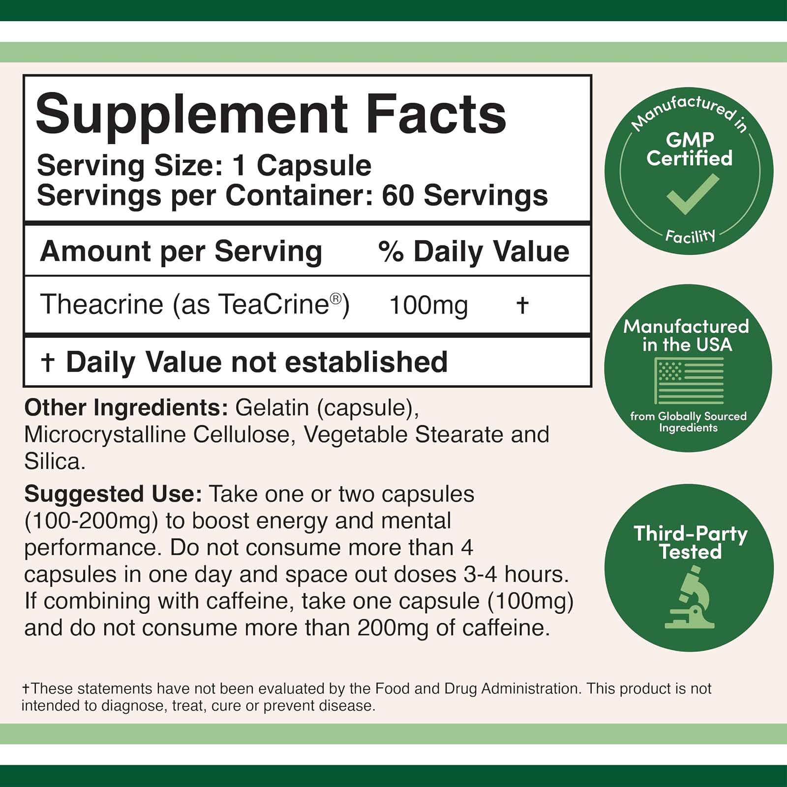 Theacrine for enhanced athletic performance