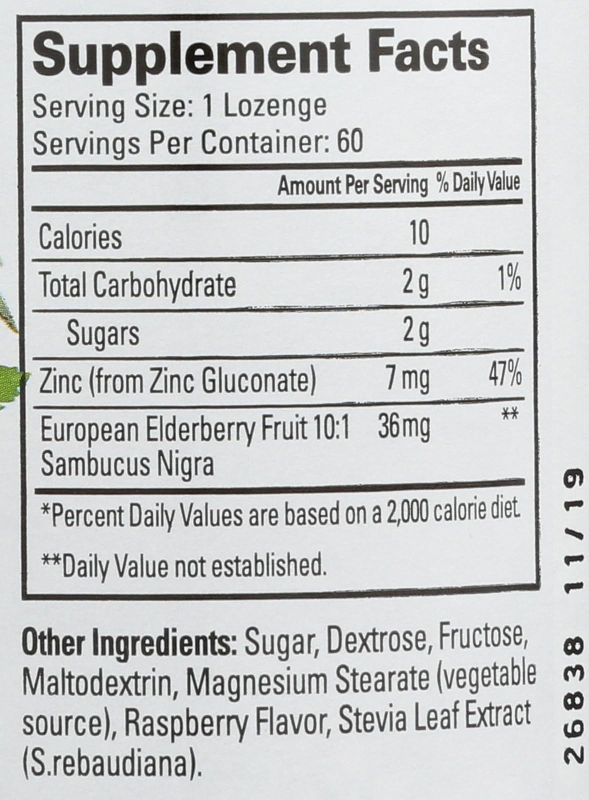 TheraZinc lozenges with elderberry extract