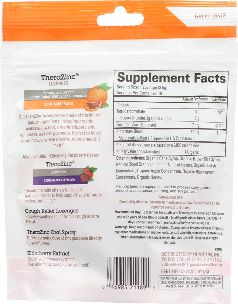 TheraZinc orange lozenges for wellness