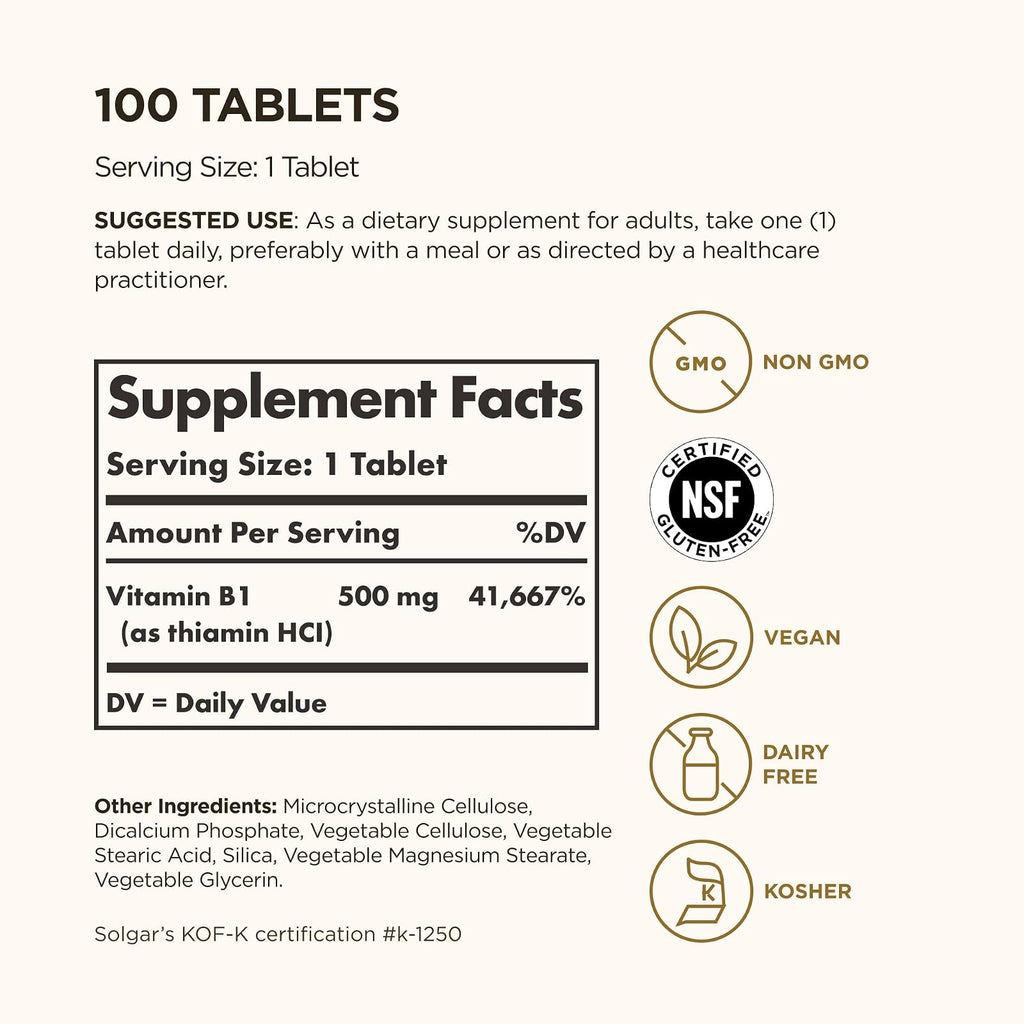 Thiamin supplement for healthy metabolism