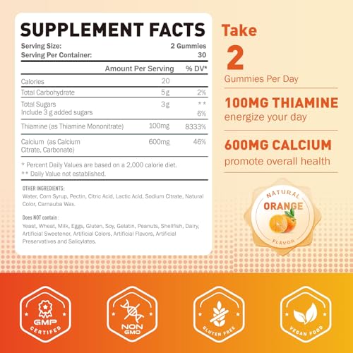 Thiamine gummies for improved metabolism
