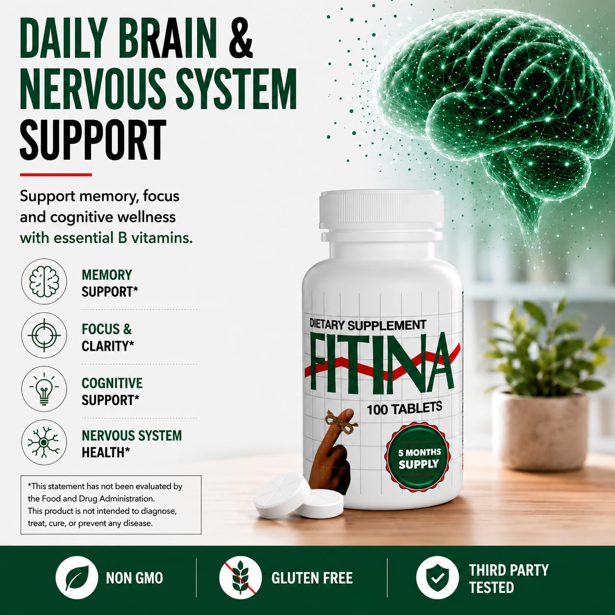 Thiamine tablets for mental clarity